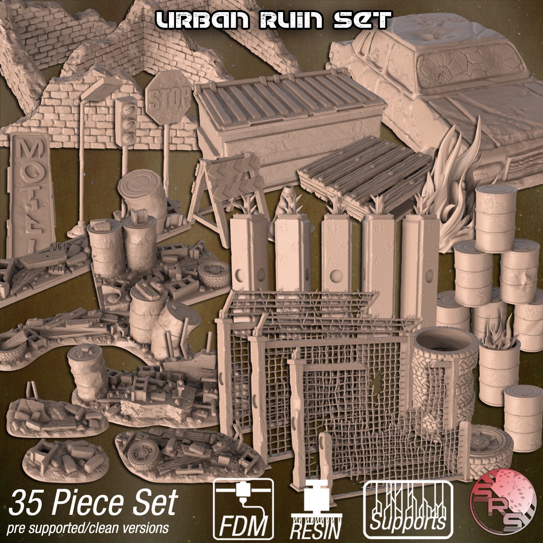 Urban Ruin Terrain - Wargaming RPG Miniature Skirmish Games - Etsy