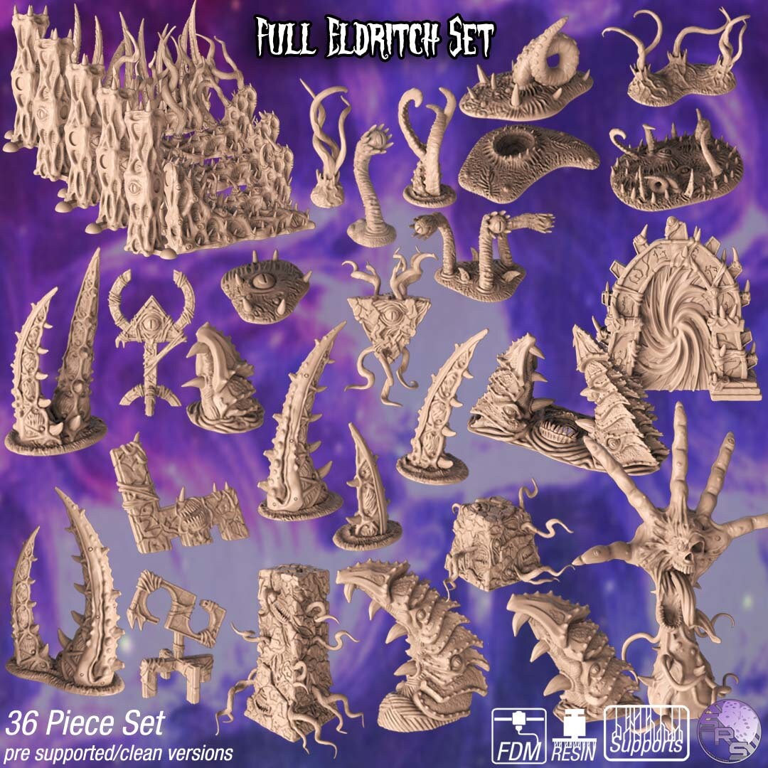Eldritch Set Terrain - Spikes, Walls, Alien, Scatter Pieces - Wargaming ...