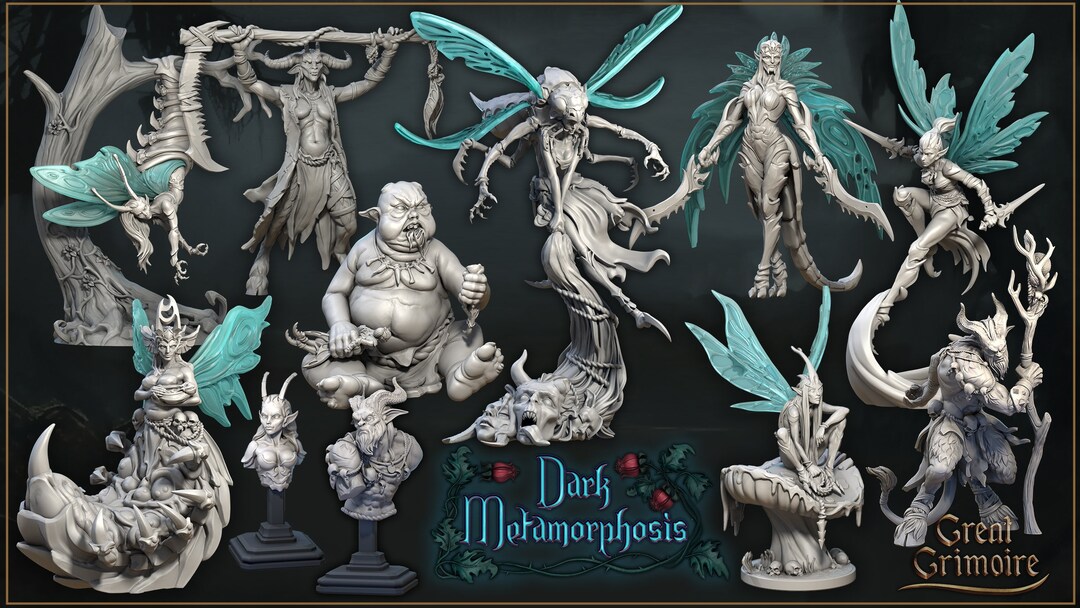 Dark Metamorphosis - Fairy, Satyr, Satyress, Knight, Queen of the Hive - Wargaming RPG Miniature ...