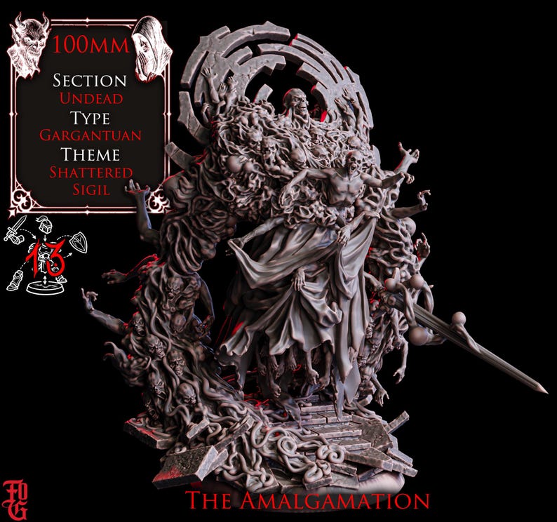 Amalgamation | 100mm Gargantuan Undead Miniature | Resin Model for ...