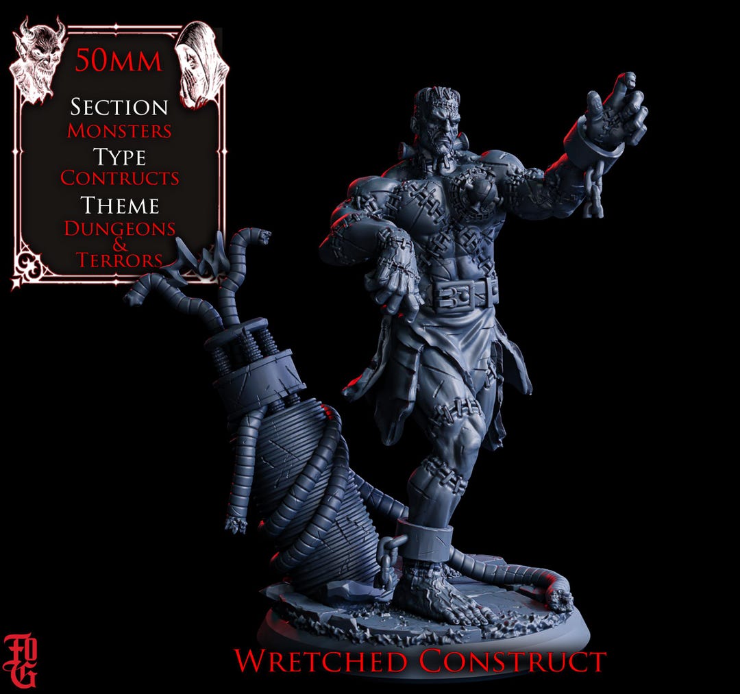 Wretched Construct (inspired by Frankenstein) | 50mm Monster Miniature ...