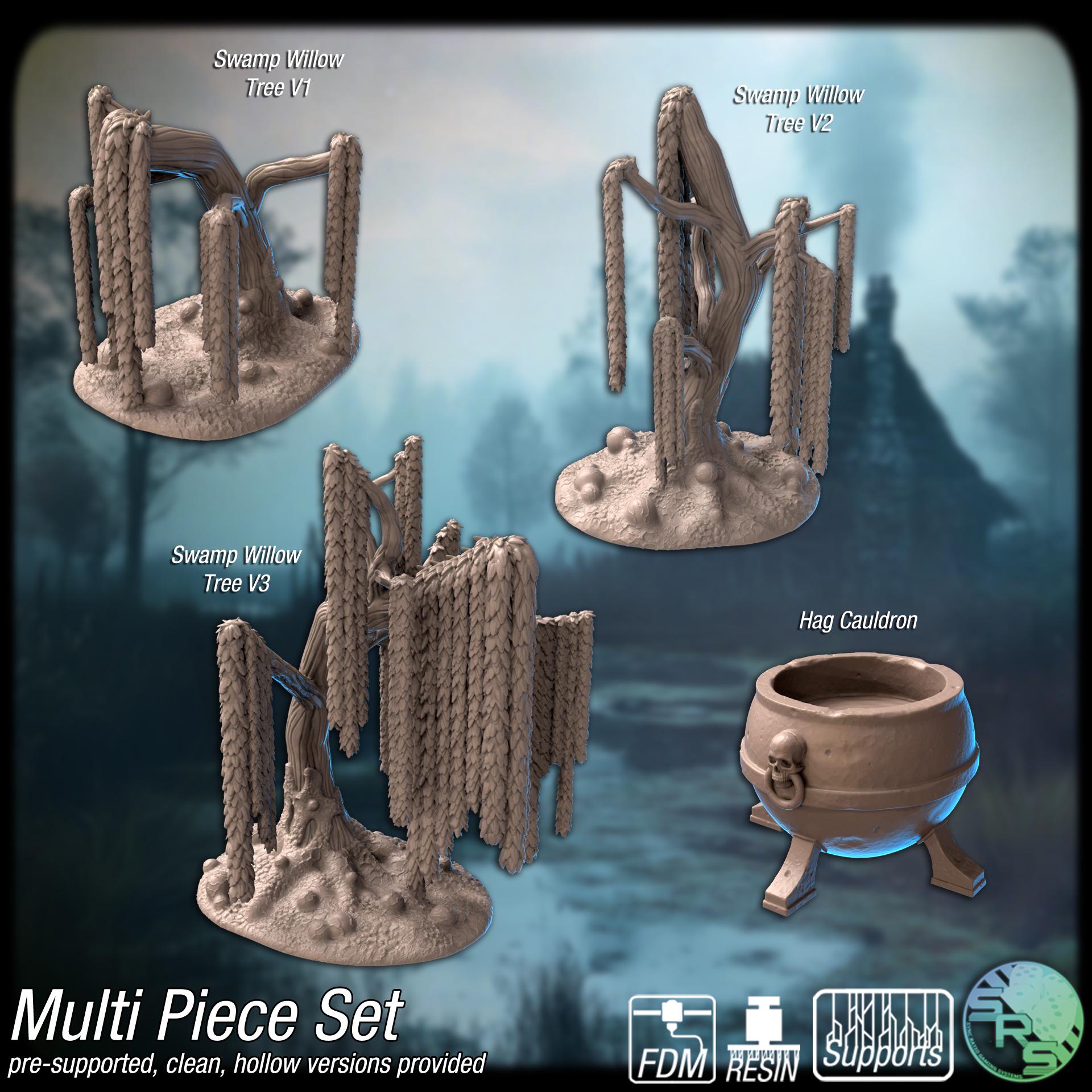Poison Swamp Terrain - Logs, Trees, Docks, Bog, Skull, Pools, Huts, Hag ...
