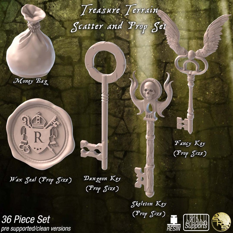 Treasure Terrain - Treasure Piles, Chests, Gold, Diamond, Statue, Keys ...