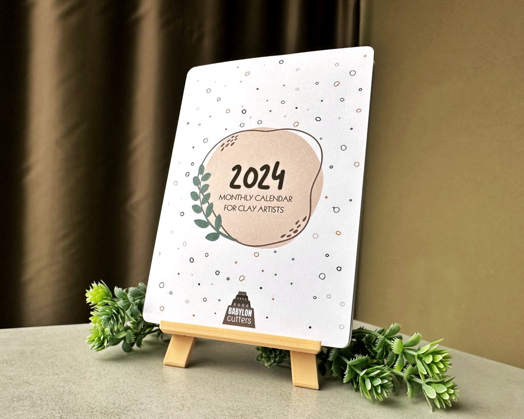 2024 Monthly Calendar for Clay Artists With 3D Printed Stand Creative ...