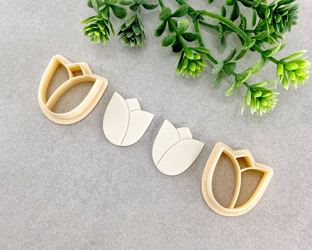 Tulips Spring Clay Cutter Set, Tulip Shaped Embossing Polymer Clay ...