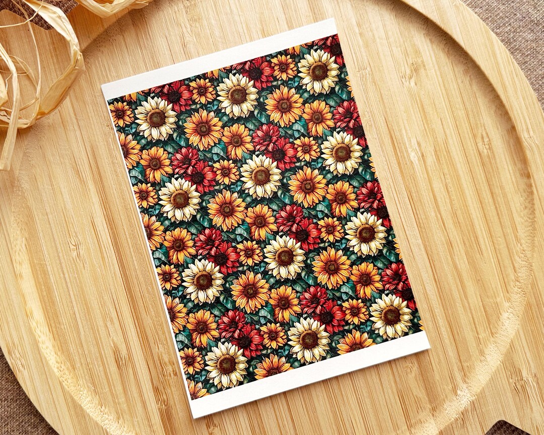 Fall Sunflowers Clay Transfer Sheet, Water Soluble Transfer Paper ...