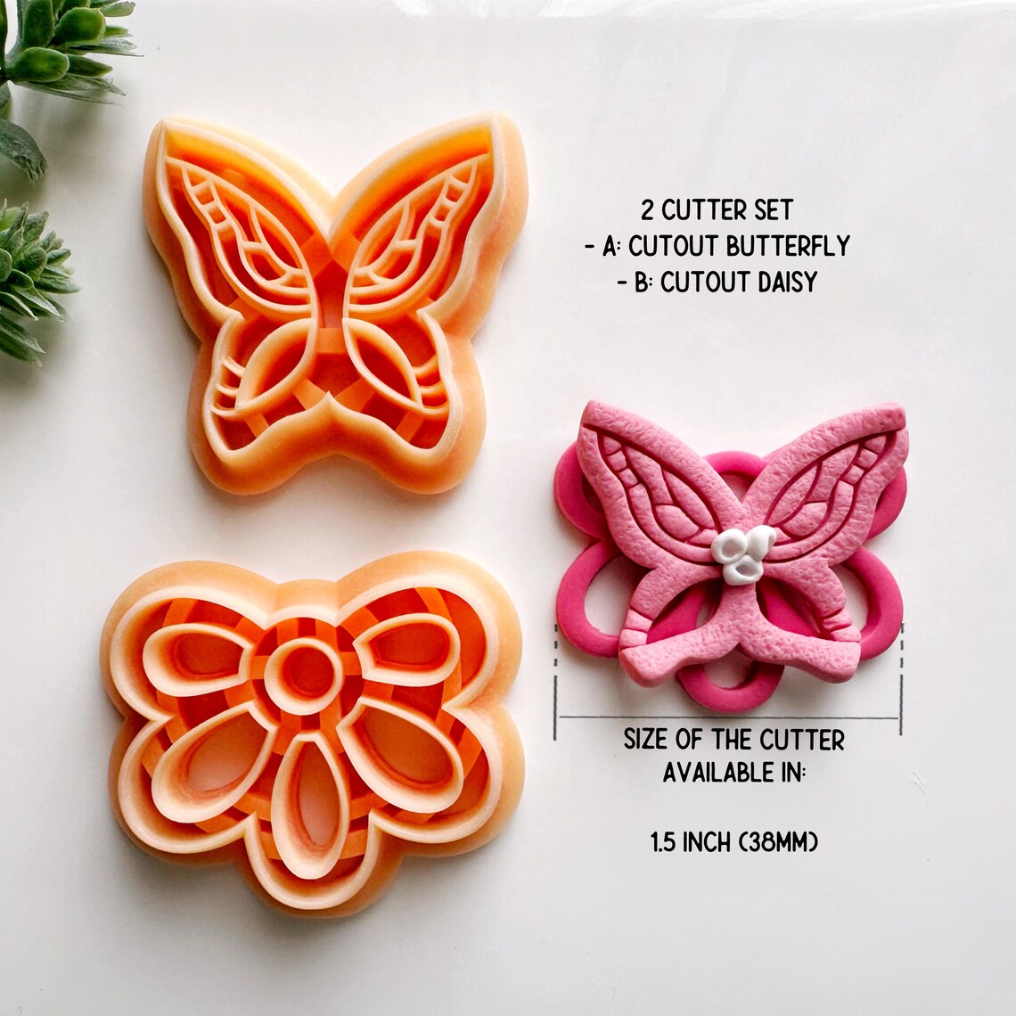 Cutout Daisy & Butterfly Clay Cutter Set – Floral Embossing Cutter for ...