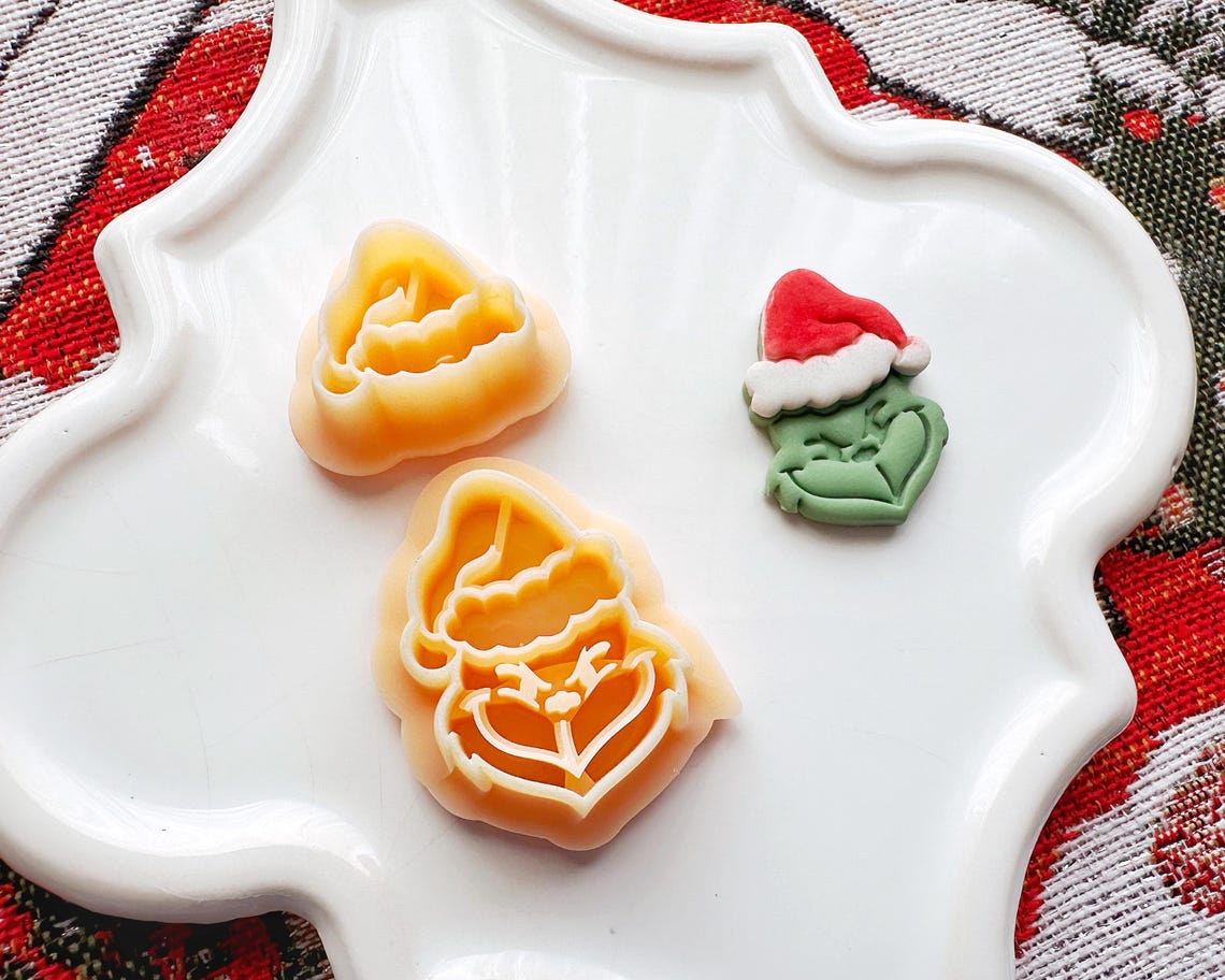 Grinch Clay Cutter Set: Festive Christmas Earring & Decoration Tools - Etsy