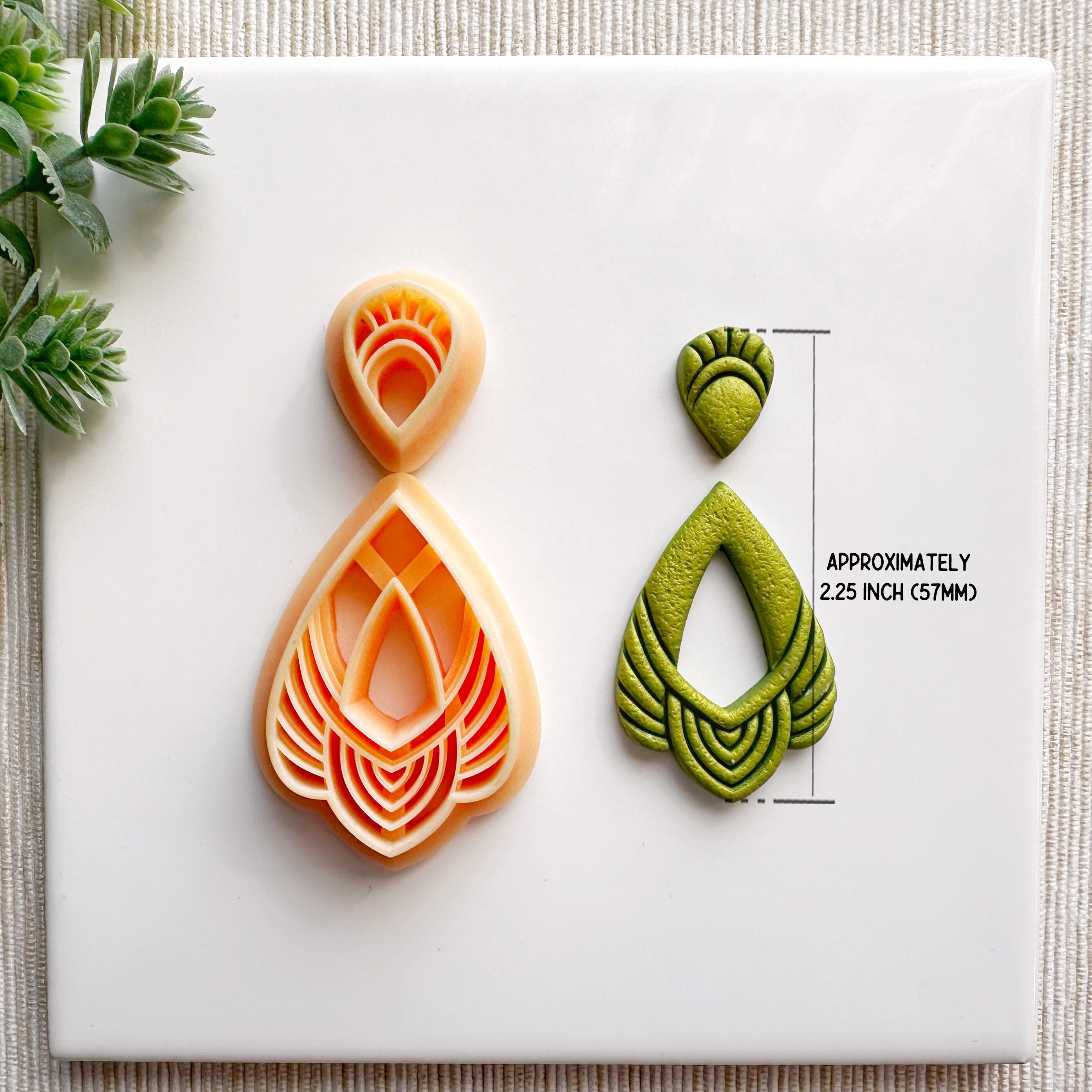 Ornate Spring Dangle Clay Cutter Set, Embossing Polymer Clay Cutter ...