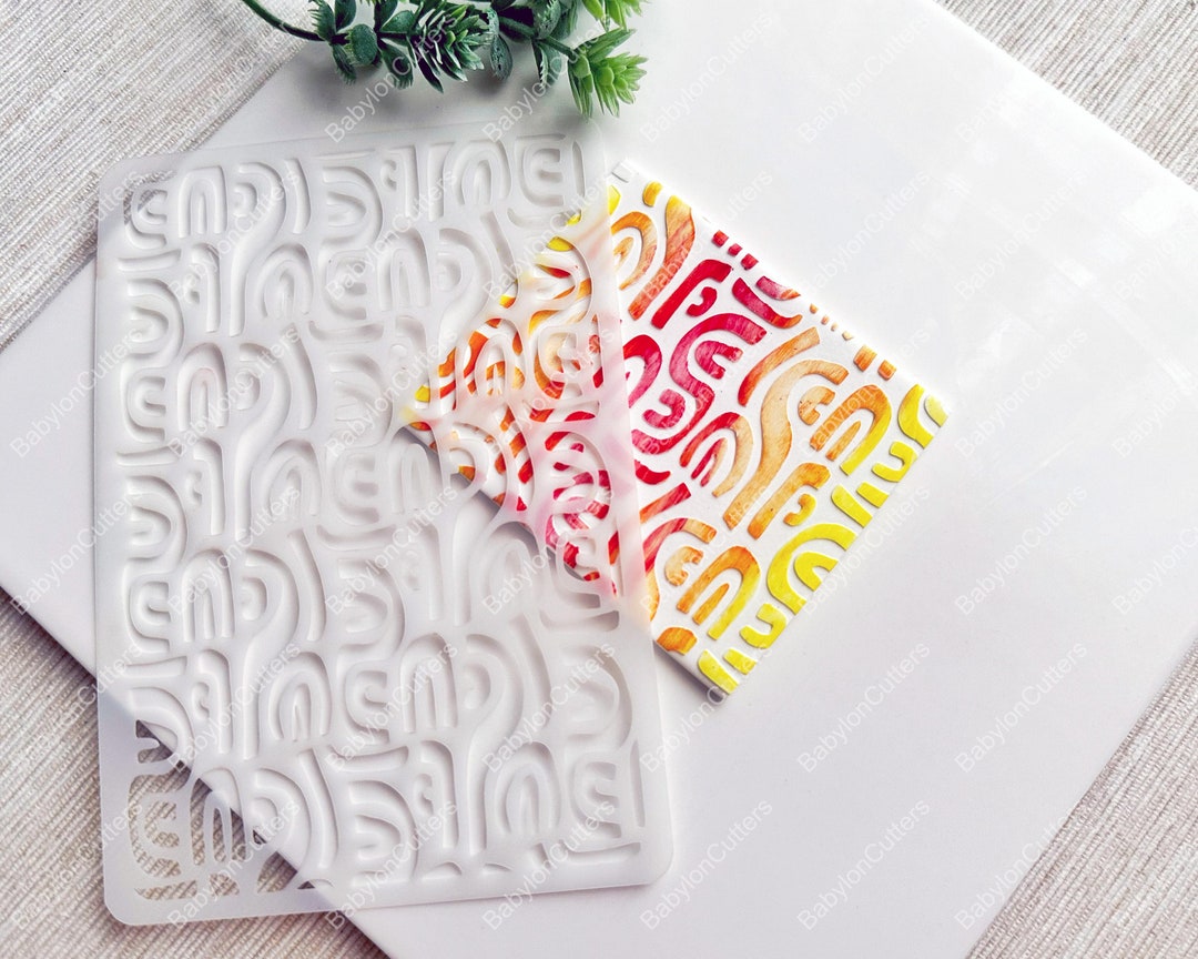 Abstract Waves Clay Stencil Sheet, Reusable Polymer Clay Stencil for ...