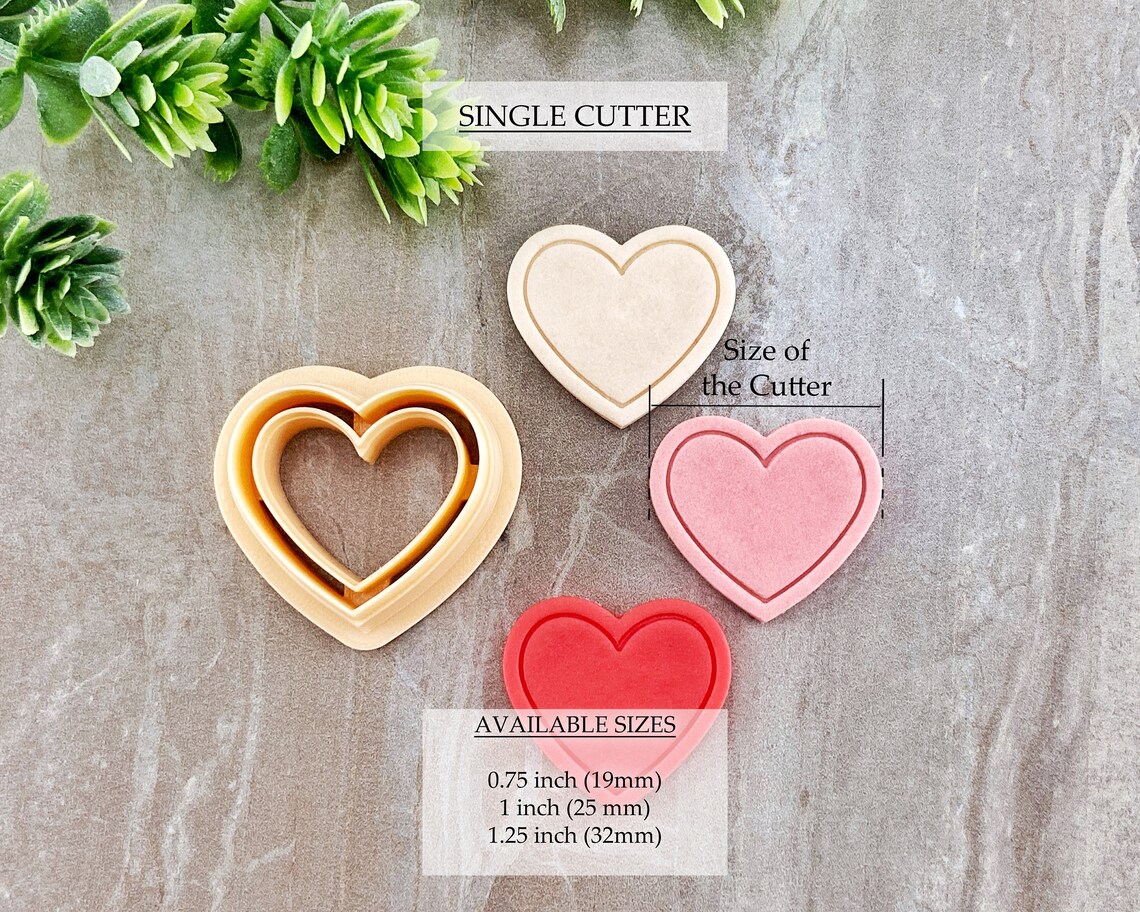Border Heart Clay Cutters Heart Shaped Polymer Clay Cutter - Etsy