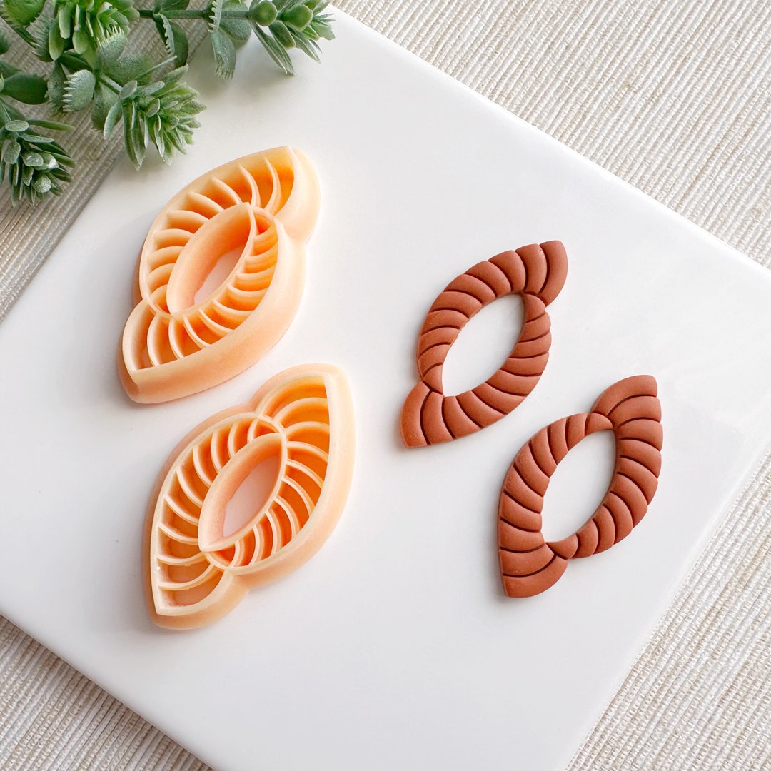 Twisting Cutout Spring Dangle Clay Cutter Set, Embossing Polymer Clay ...