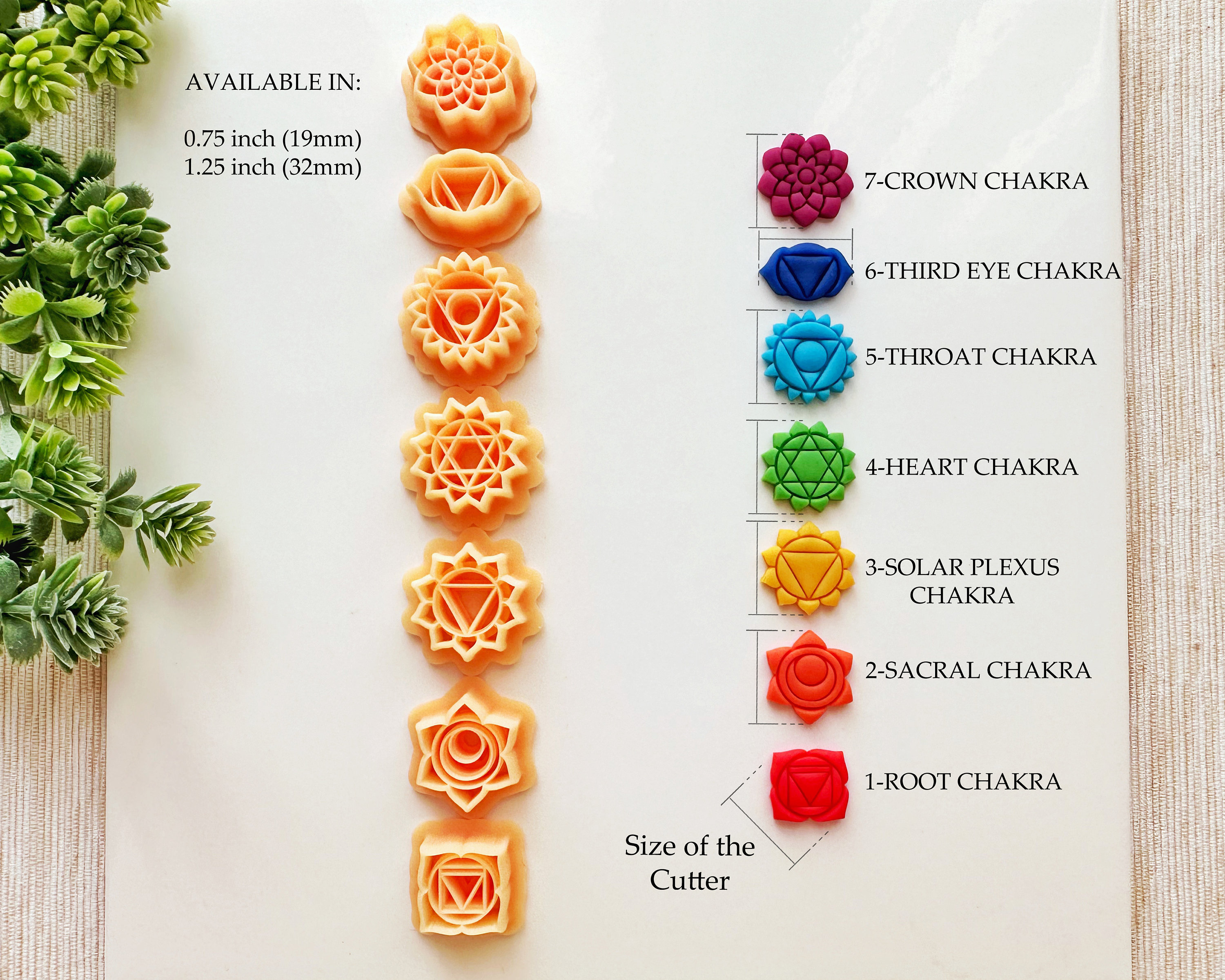 7 Chakra Symbols Clay Cutters - Mystical Craft Tools for Spiritual ...