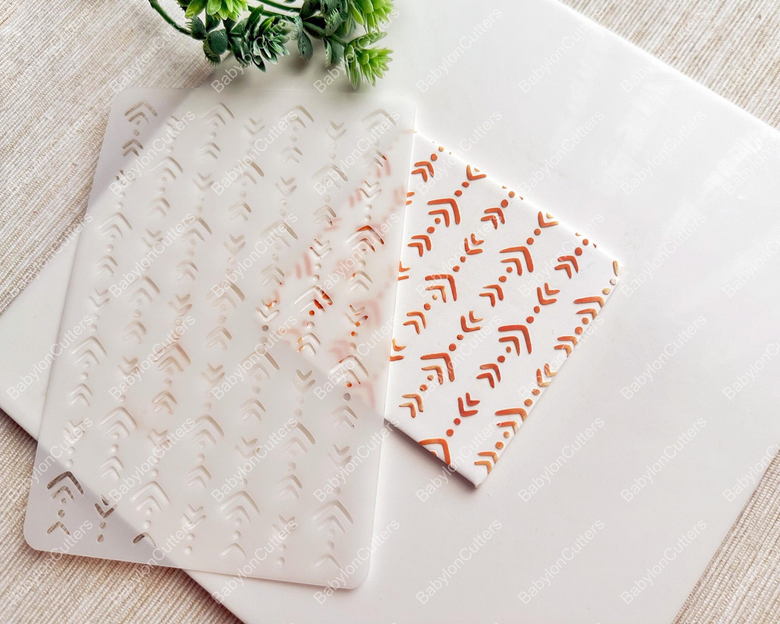 Boho Arrows Clay Stencil, Reusable Tribal Pattern Texture Tool - Etsy