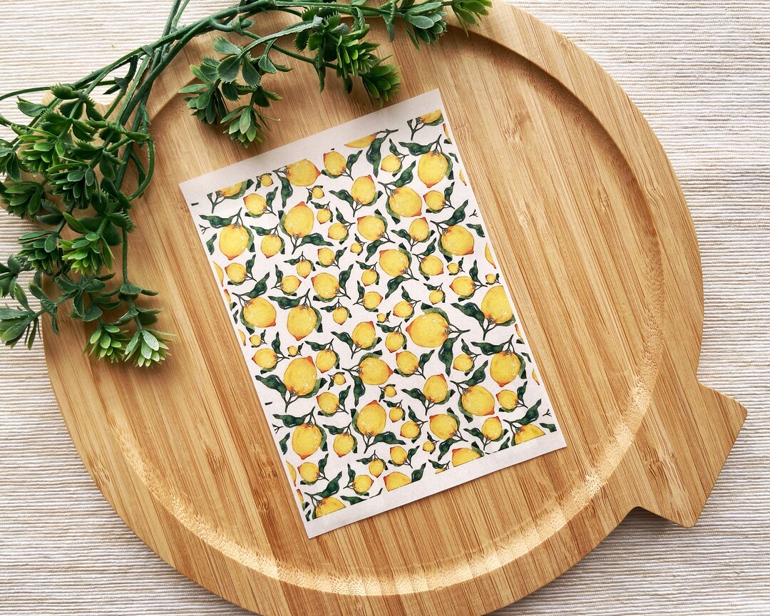 Yellow Lemons Summer Clay Transfer Sheet, Water Soluble Transfer Paper ...