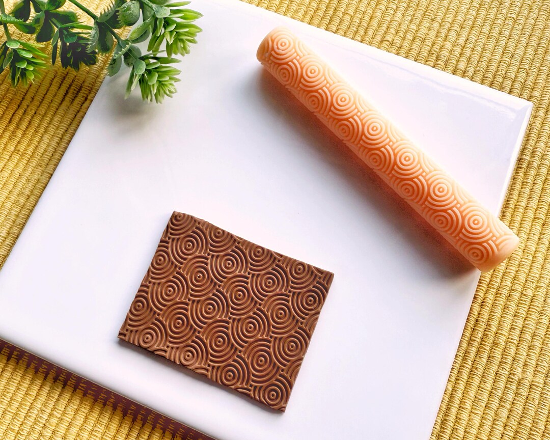 Offset Circles Texture Roller for Polymer Clay – Modern Abstract ...