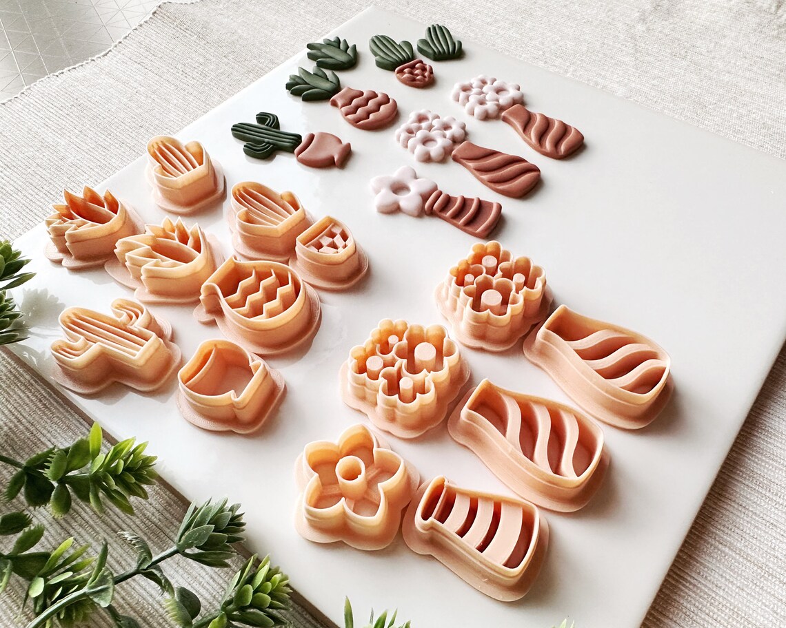 Flower & Pots Spring Clay Cutters, Embossing Polymer Clay Cutter ...