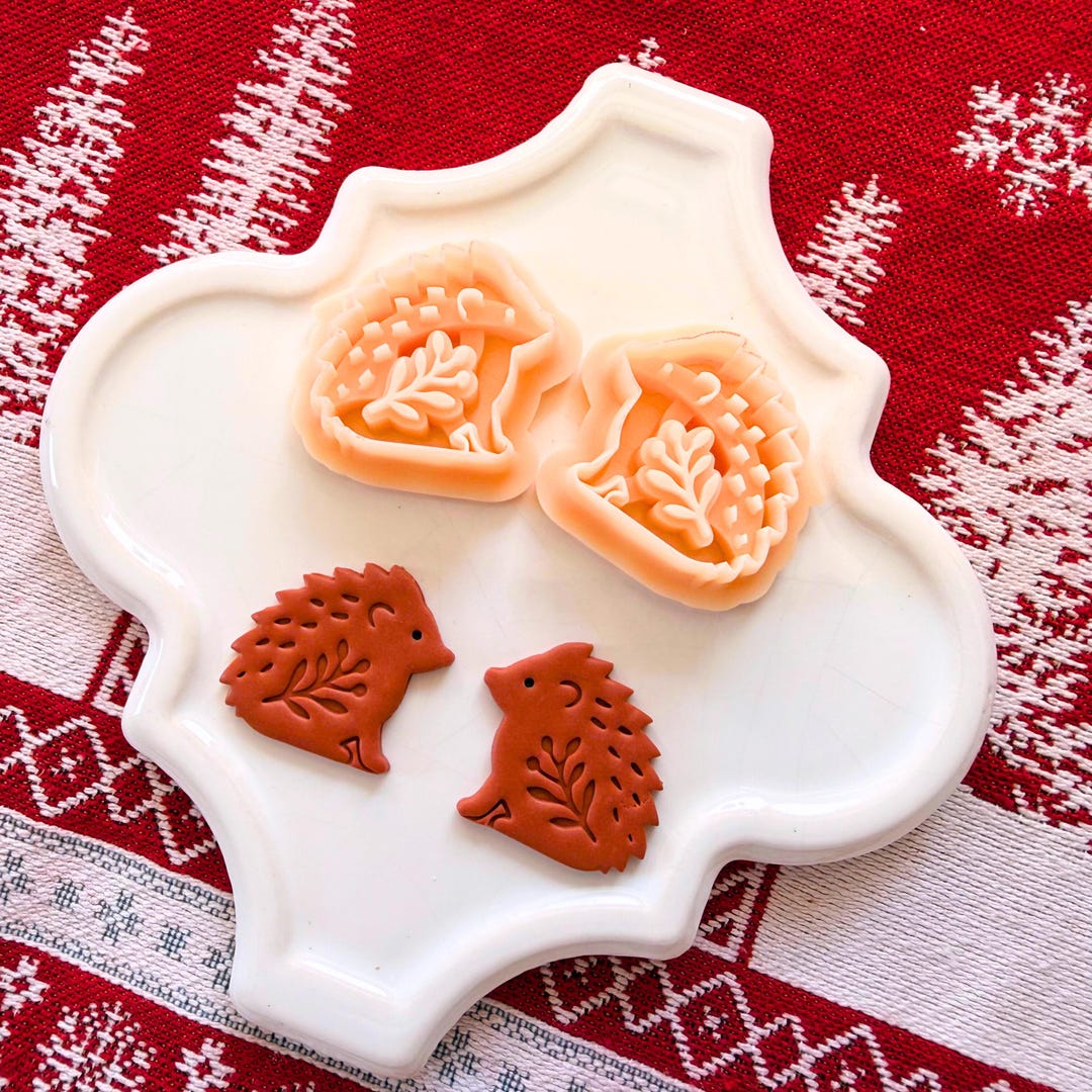 Nordic Hedgehog Clay Cutter Mirror Set – 1 and 1.25 Inch Resin Polymer ...