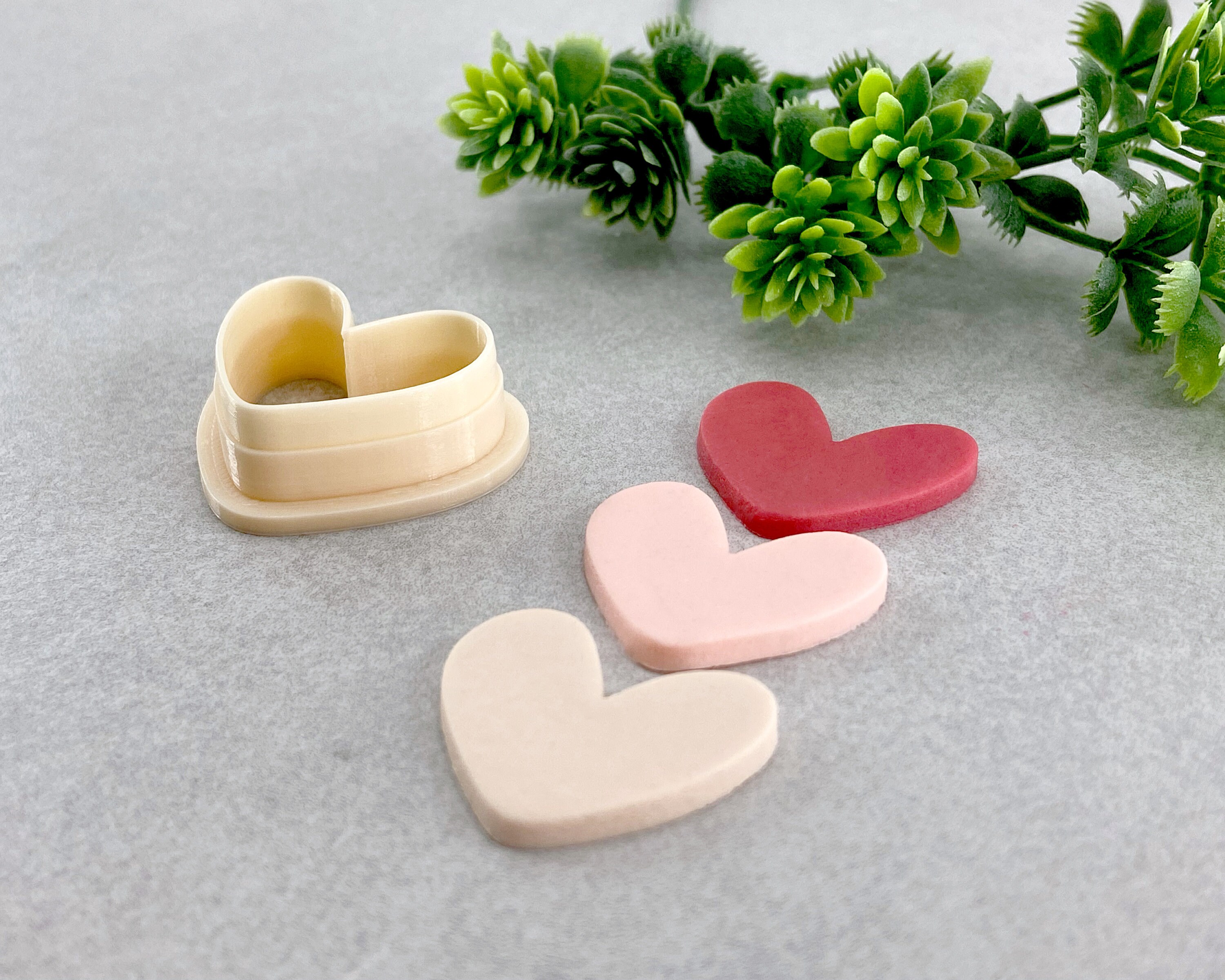 Handdrawn Heart Valentine's Day Clay Cutter, Organic Heart Shaped ...