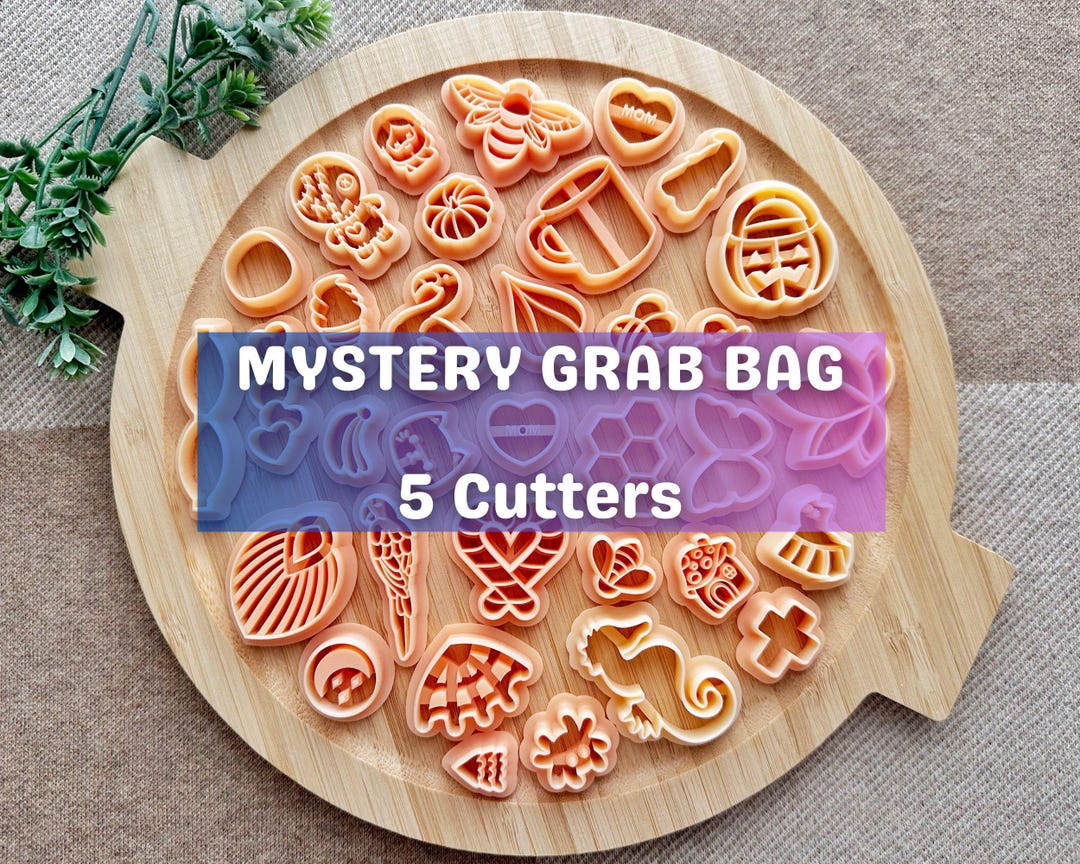 Mystery Grab Bag 5 Cutters - Set of 5 Polymer Clay Cutters for Crafting ...