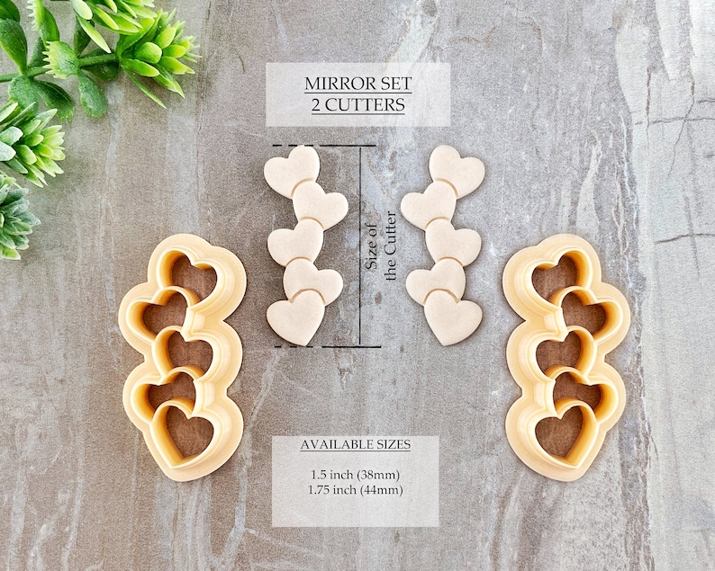 Stacked Hearts Clay Cutter Heart Shaped Polymer Clay Cutter - Etsy