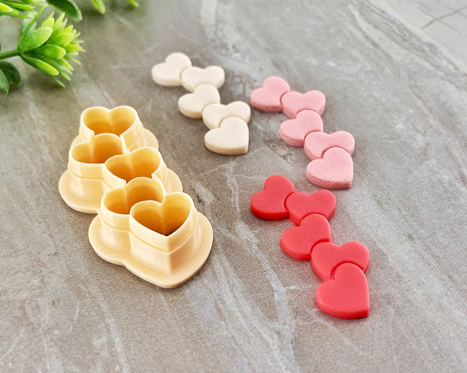 Stacked Hearts Clay Cutter, Heart Shaped Polymer Clay Cutter, Cookie ...