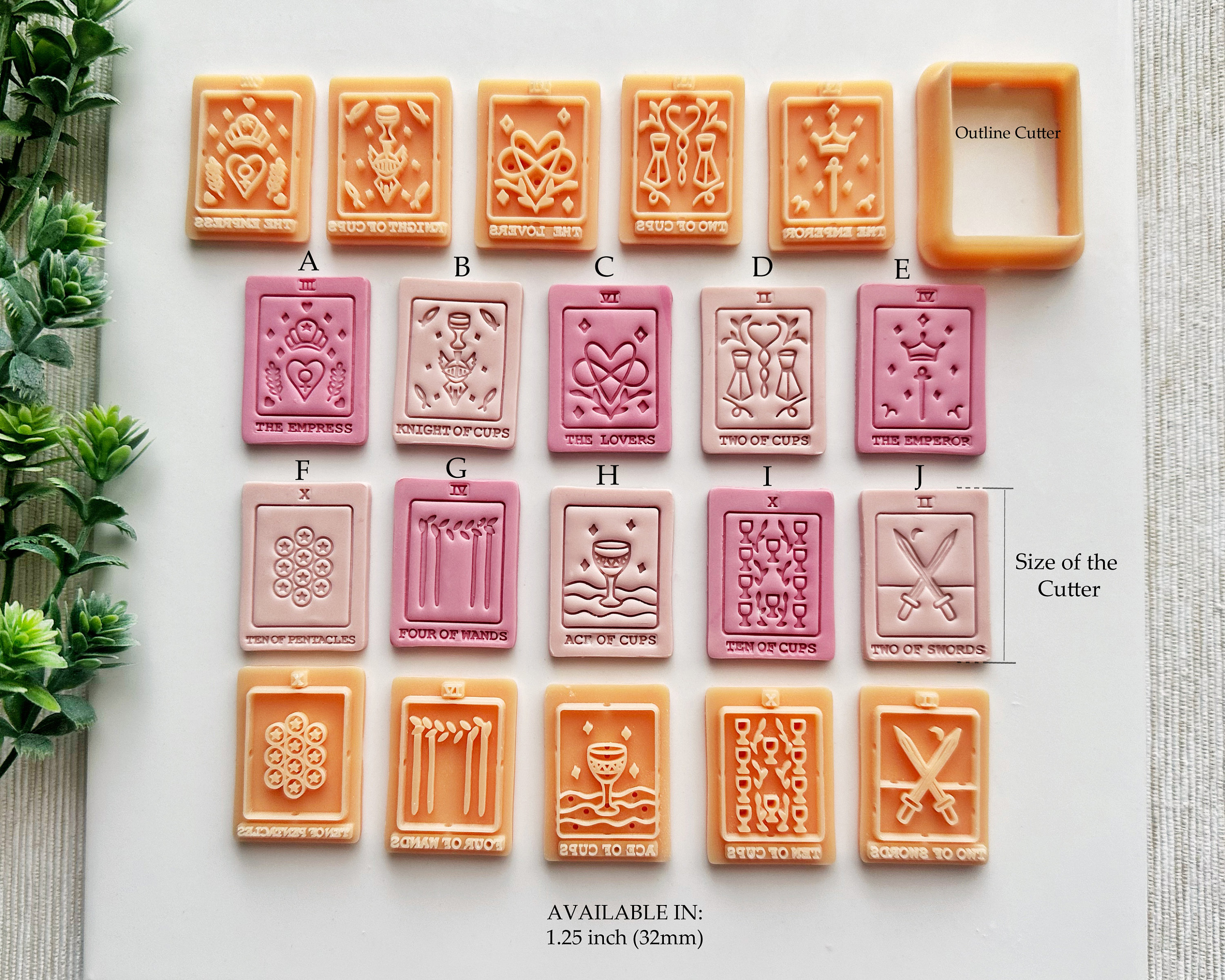Love Tarot Cards Clay Cutter Set With Stamp, Embossing Major Arcana ...