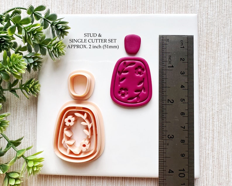 Embossing Floral Dangle Spring Clay Cutter Set Embossing - Etsy