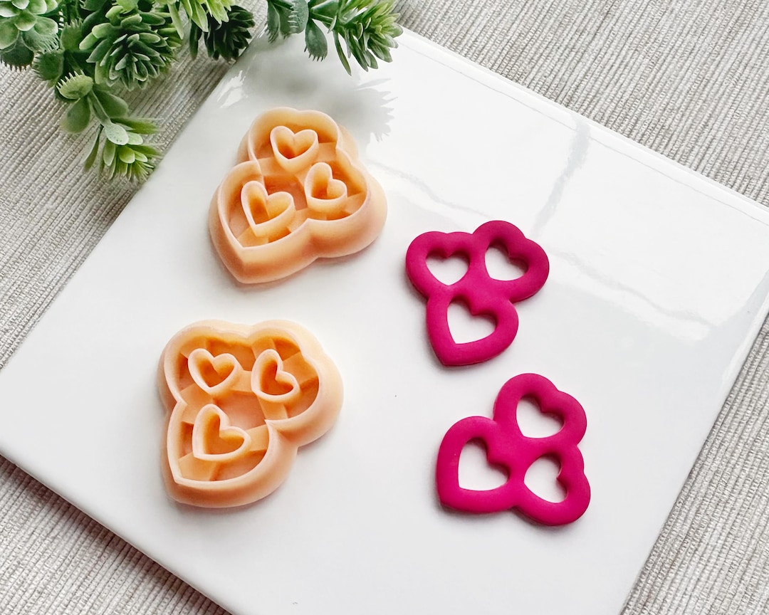 Cutout Heart Trio Clay Cutter Set for Polymer Clay | Valentine's Day ...