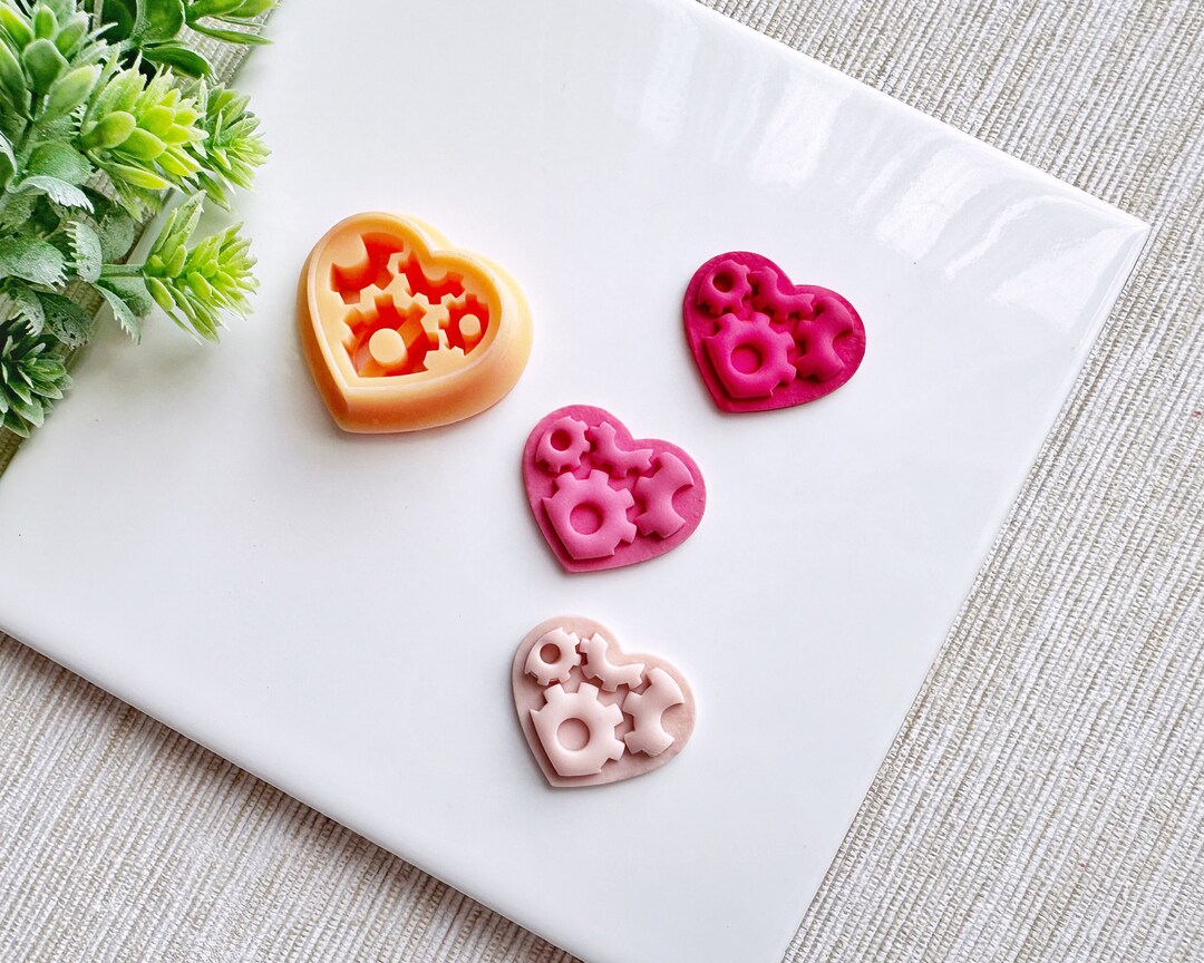 Gear Heart Valentines Day Clay Cutter, Machine Heart Shaped Steampunk ...