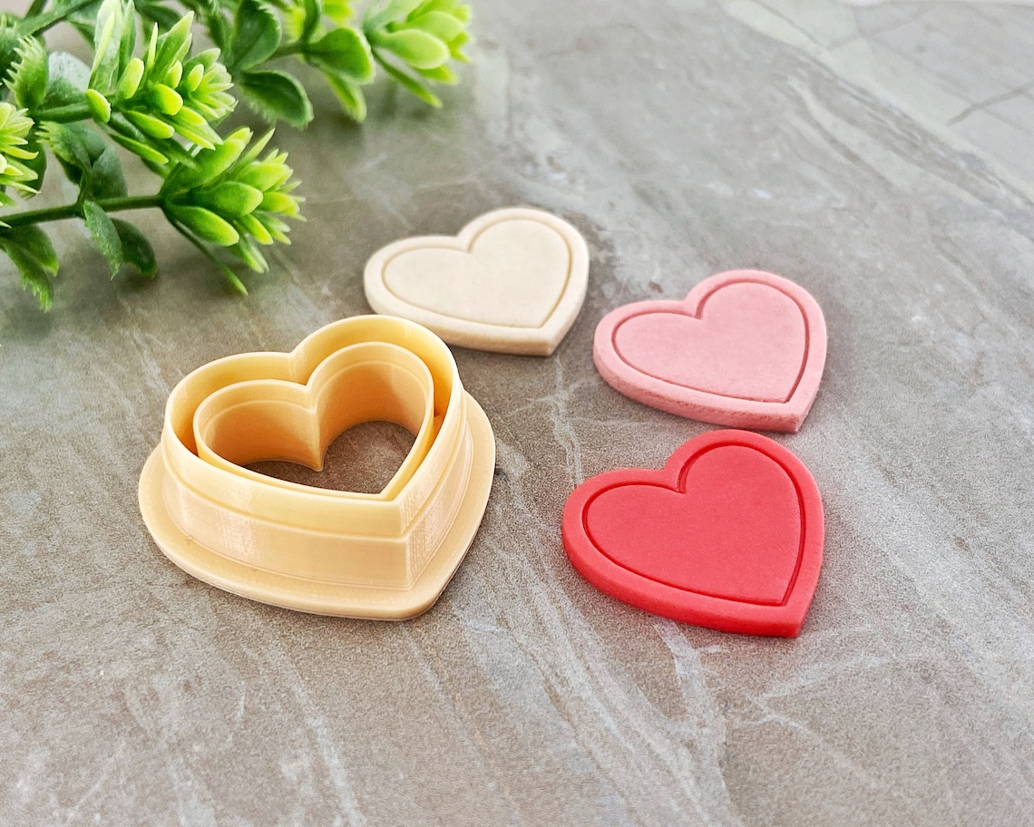 Border Heart Clay Cutters Heart Shaped Polymer Clay Cutter - Etsy