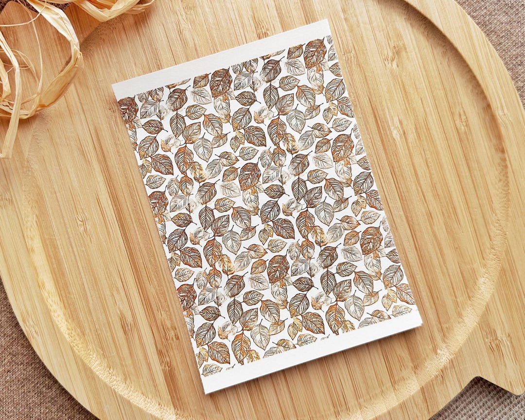 Golden Fall Leaves Clay Transfer Sheet, Water Soluble Transfer Paper ...