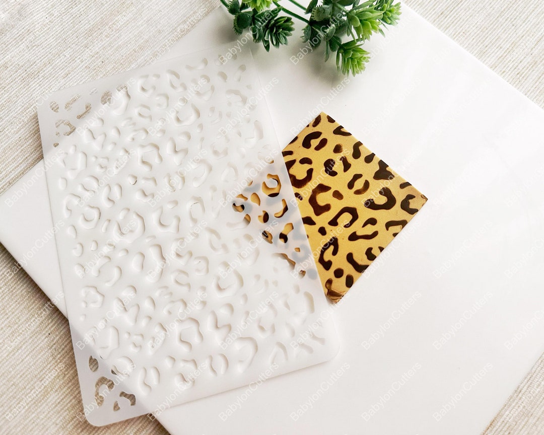 Leopard Print Clay Stencil Sheet, Reusable Polymer Clay Stencil for ...