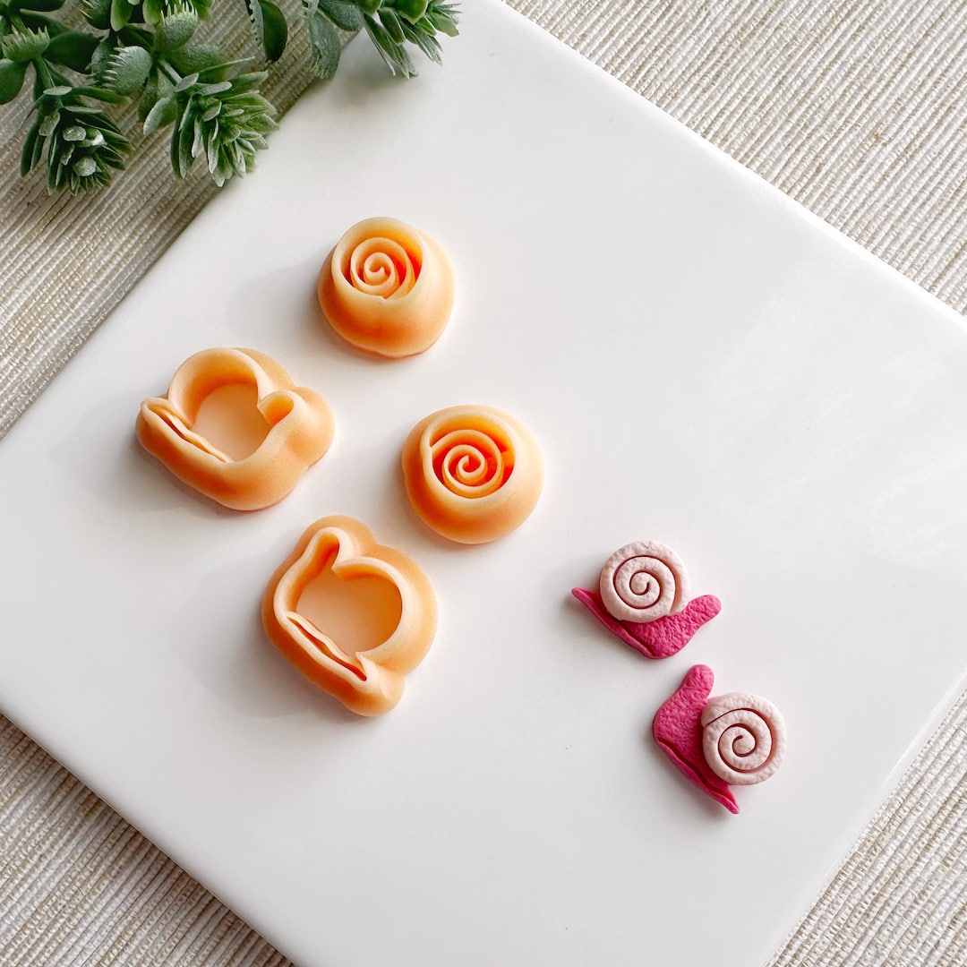 Embossing Snail Spring Clay Cutter Set of 4, Polymer Clay Cutter for ...