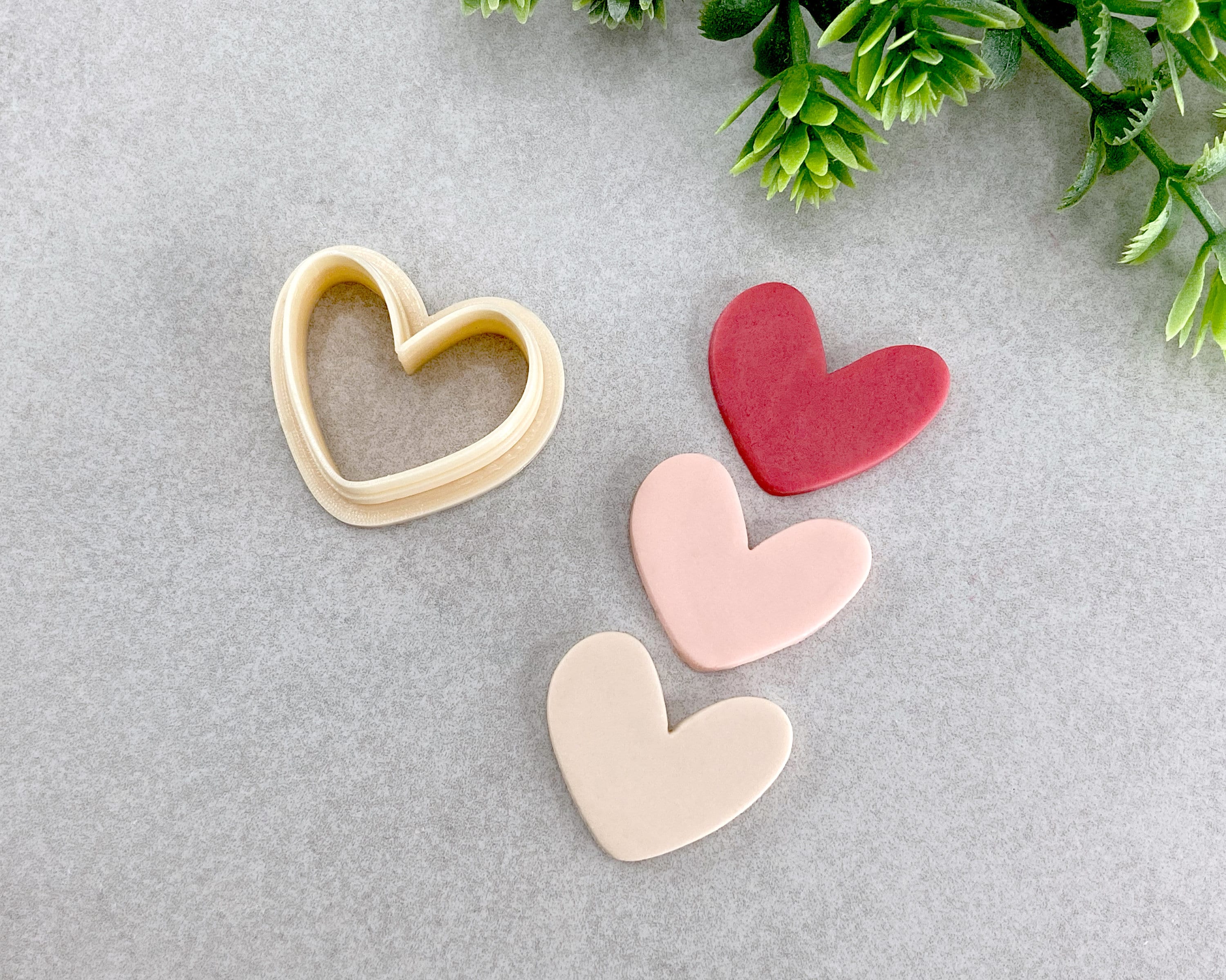 Handdrawn Heart Valentine's Day Clay Cutter, Organic Heart Shaped ...
