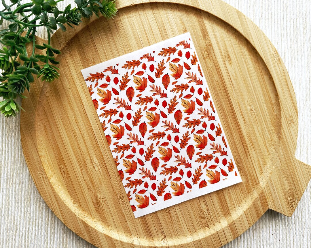 Oak & Maple Leaves Clay Transfer Sheet, Water Soluble Transfer Paper ...