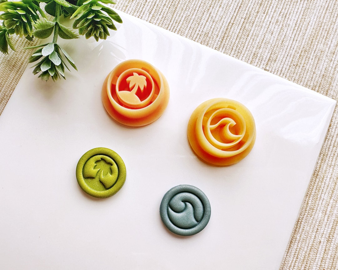 Summer Coins Summer Clay Cutter, Palm Tree Coin & Wave Coin Summer ...