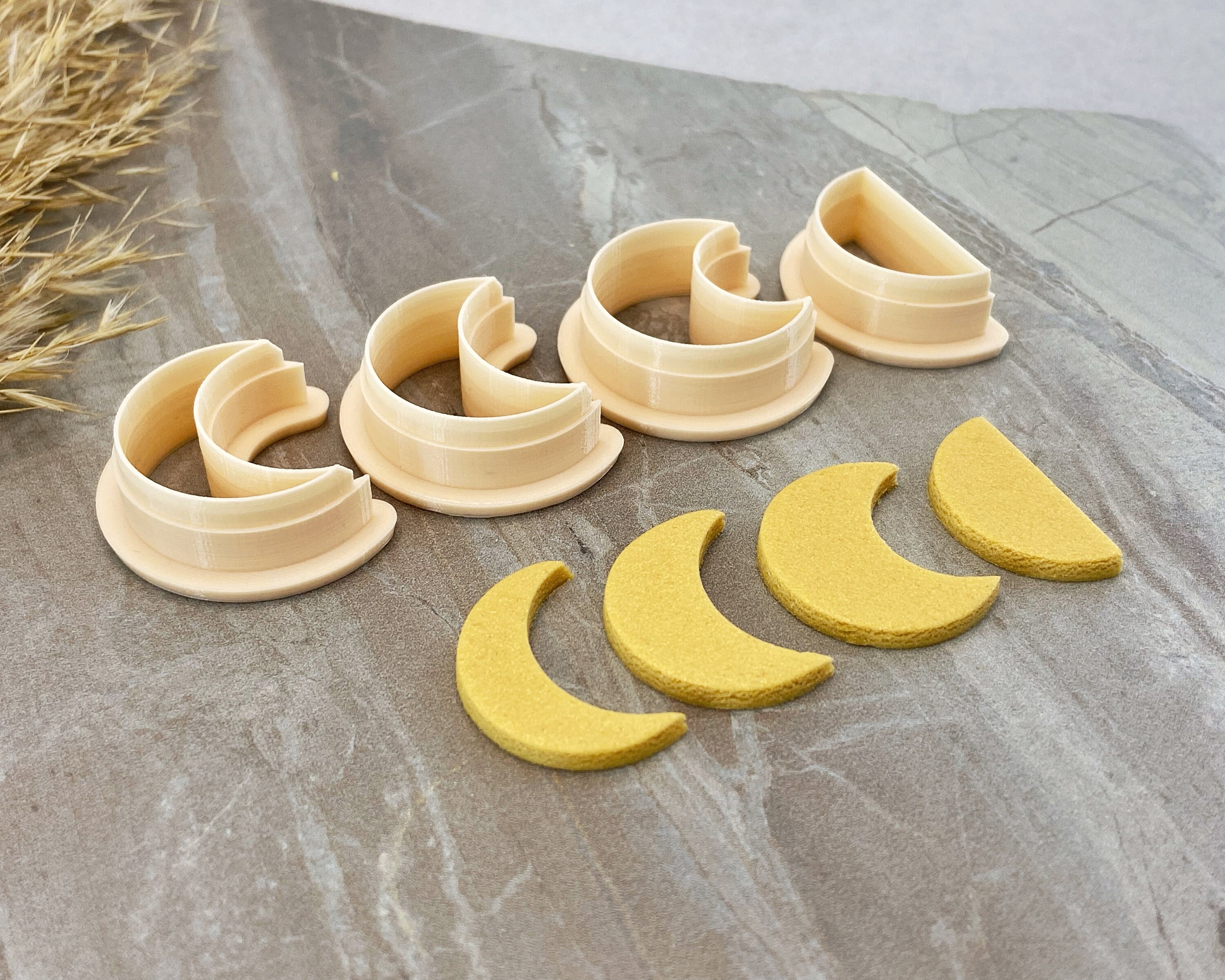 Moon Phases Crescent & Half Moon Clay Cutter, Polymer Clay Earring ...
