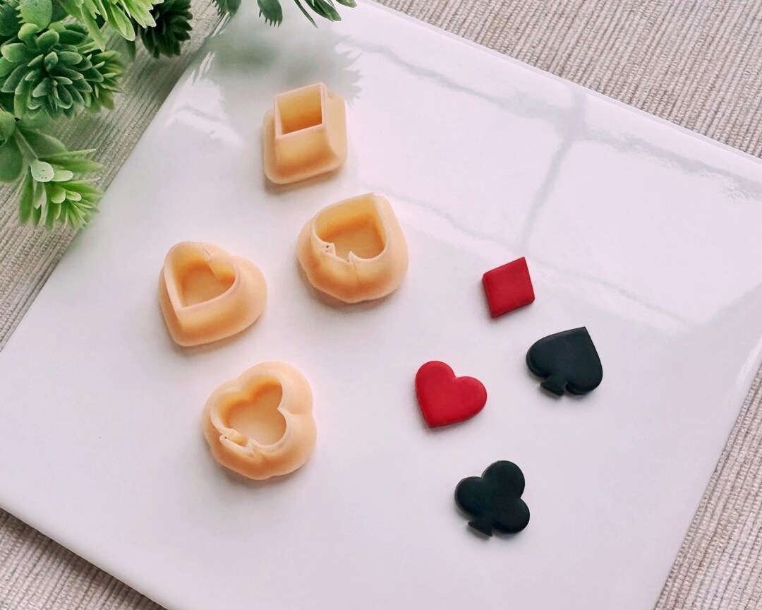 Playing Card Suits Clay Cutter Set: Resin 3D Printed Polymer Clay Tools ...