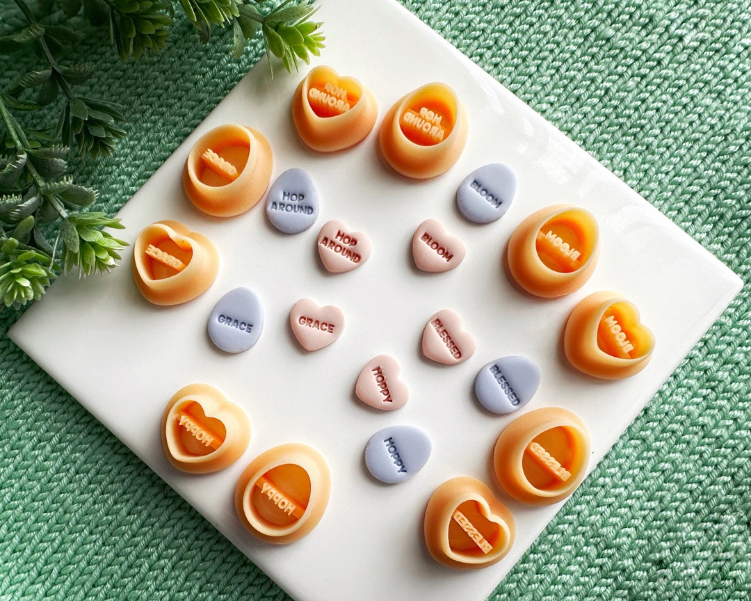 Easter Egg & Candy Heart Easter Clay Cutters, Egg and Heart Shaped ...