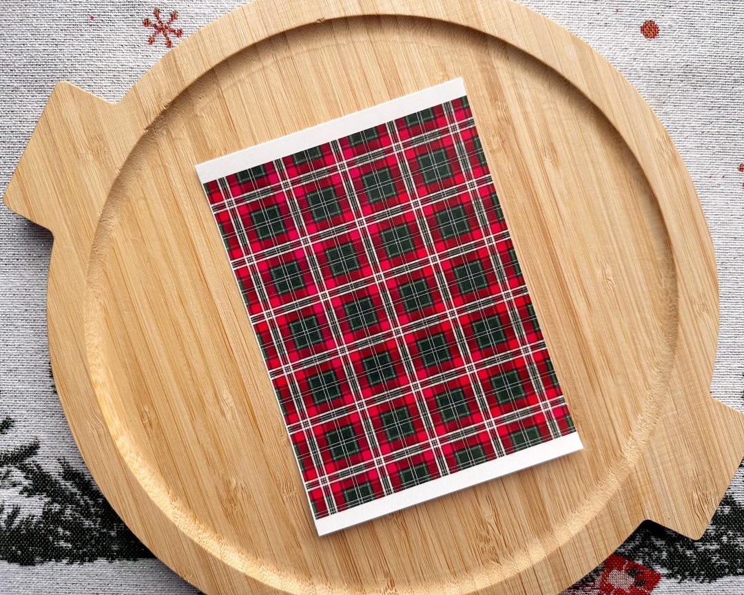 Classic Red & Green Tartan Plaid Polymer Clay Transfer Sheet ...