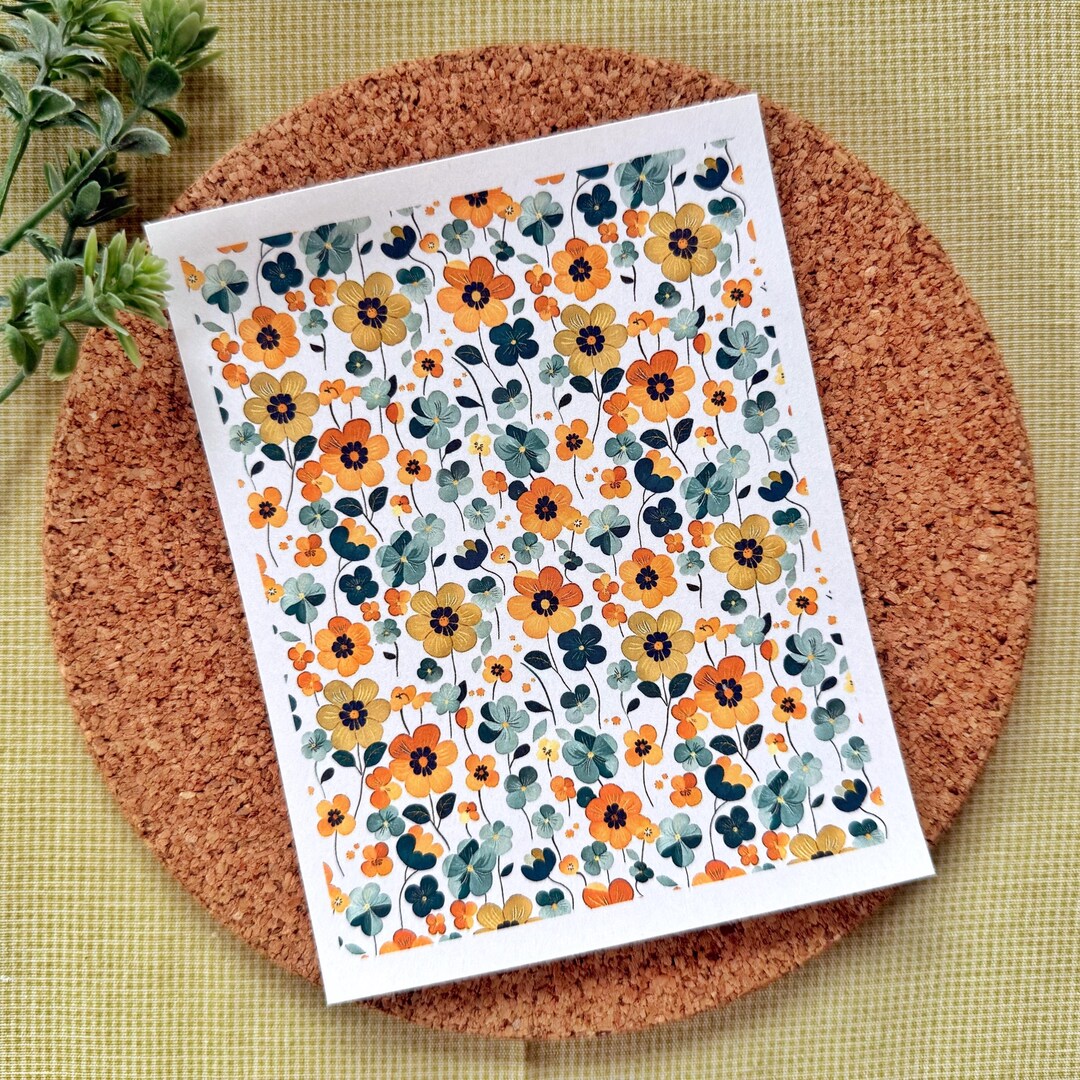 Golden Spring Floral Water Soluble Transfer Paper for Polymer Clay – 3 ...