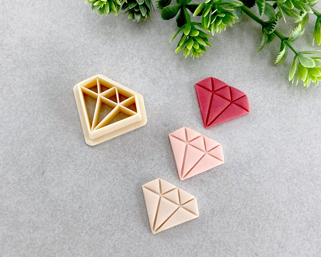 Diamond Valentine's Day Clay Cutter, Jewel/gem Shaped Polymer Clay ...