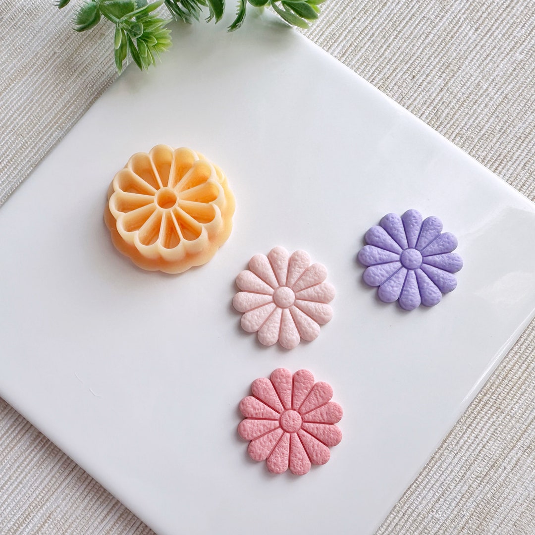 Daisy Flower Embossing Polymer Clay Cutter for Floral Jewelry, 3D Bio ...