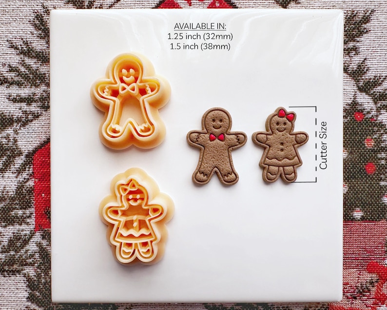 Gingerbread Man & Woman Clay Cutters: Christmas Polymer Clay Tools - Etsy