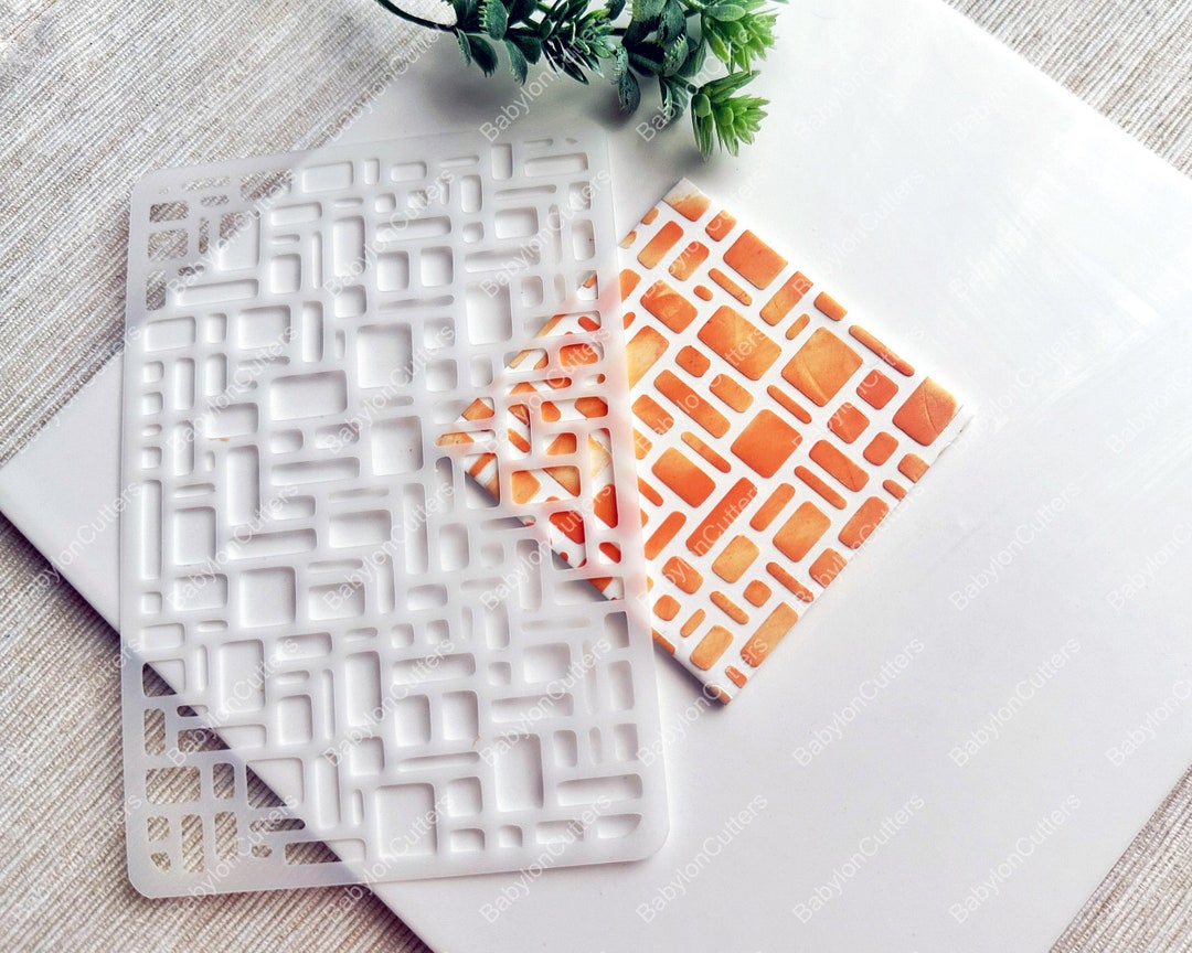 Squares & Rectangles Clay Stencil Sheet, Reusable Polymer Clay Stencil ...