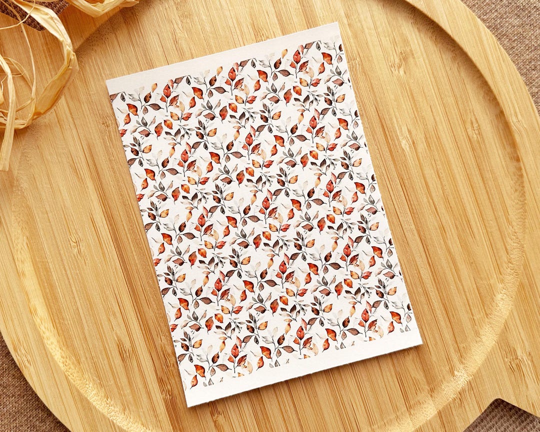 Delicate Fall Leaves Clay Transfer Sheet, Water Soluble Transfer Paper ...