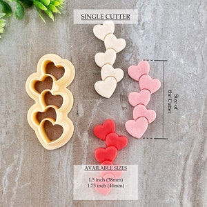 Stacked Hearts Clay Cutter, Heart Shaped Polymer Clay Cutter, Cookie ...