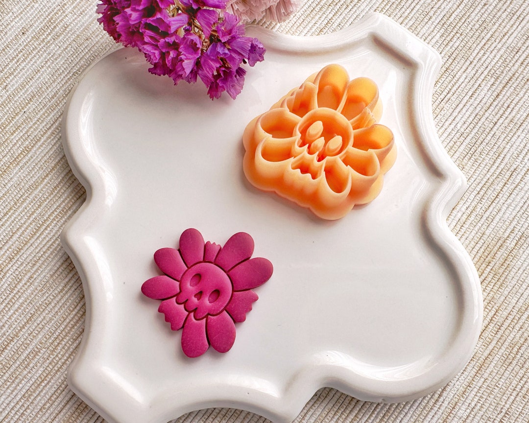 Skull Daisy Clay Cutter, Spooky Halloween Clay Cutter, Halloween Skull ...