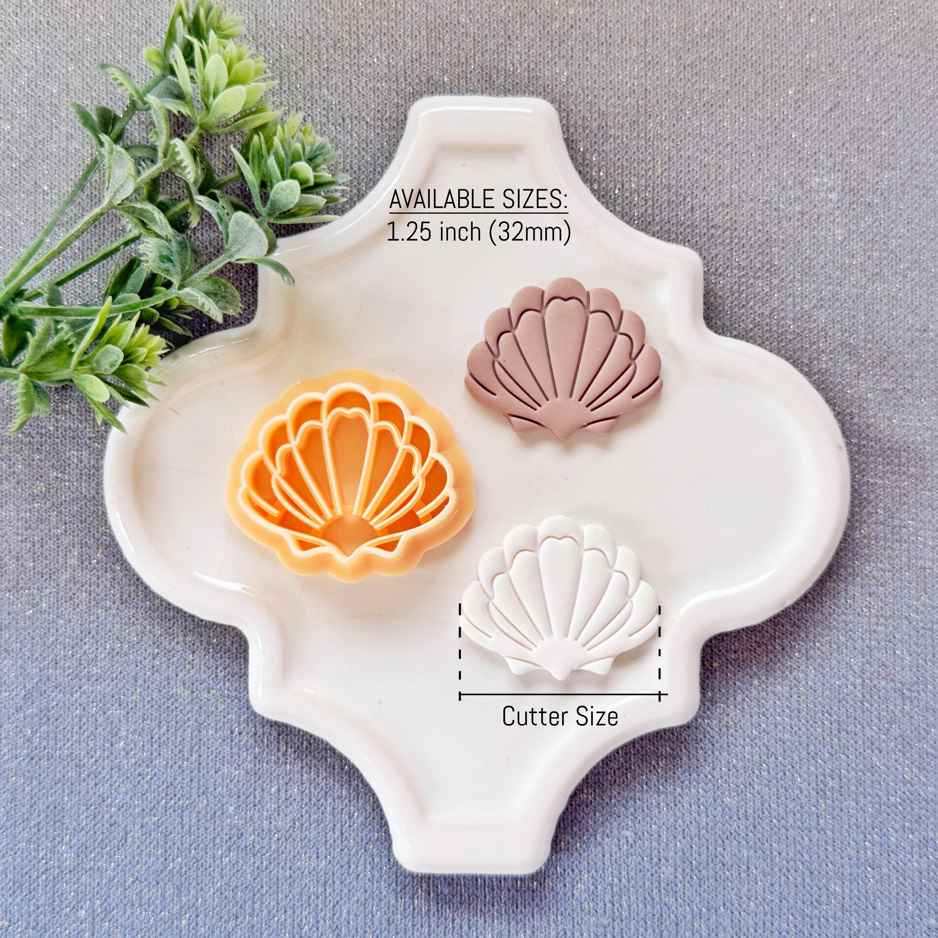 Summer Scallop Seashell Cutout Polymer Clay Cutter, Modern Ocean Shell ...